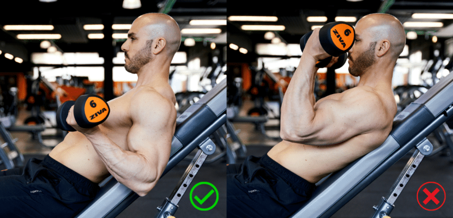 Curl manubri panca inclinata - Project inVictus