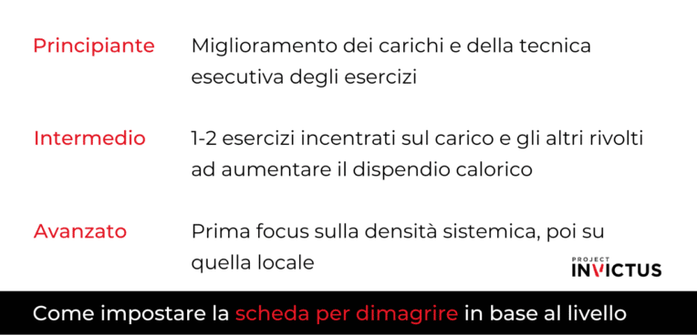 Scheda palestra dimagrimento e definizione - Project inVictus