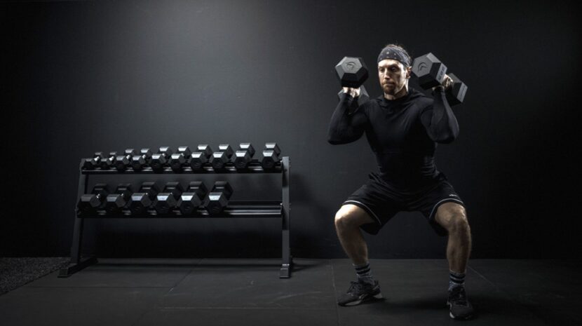 Allenamento Shoulder press con i manubri regolabili SELEKTOR Lacertosus ...
